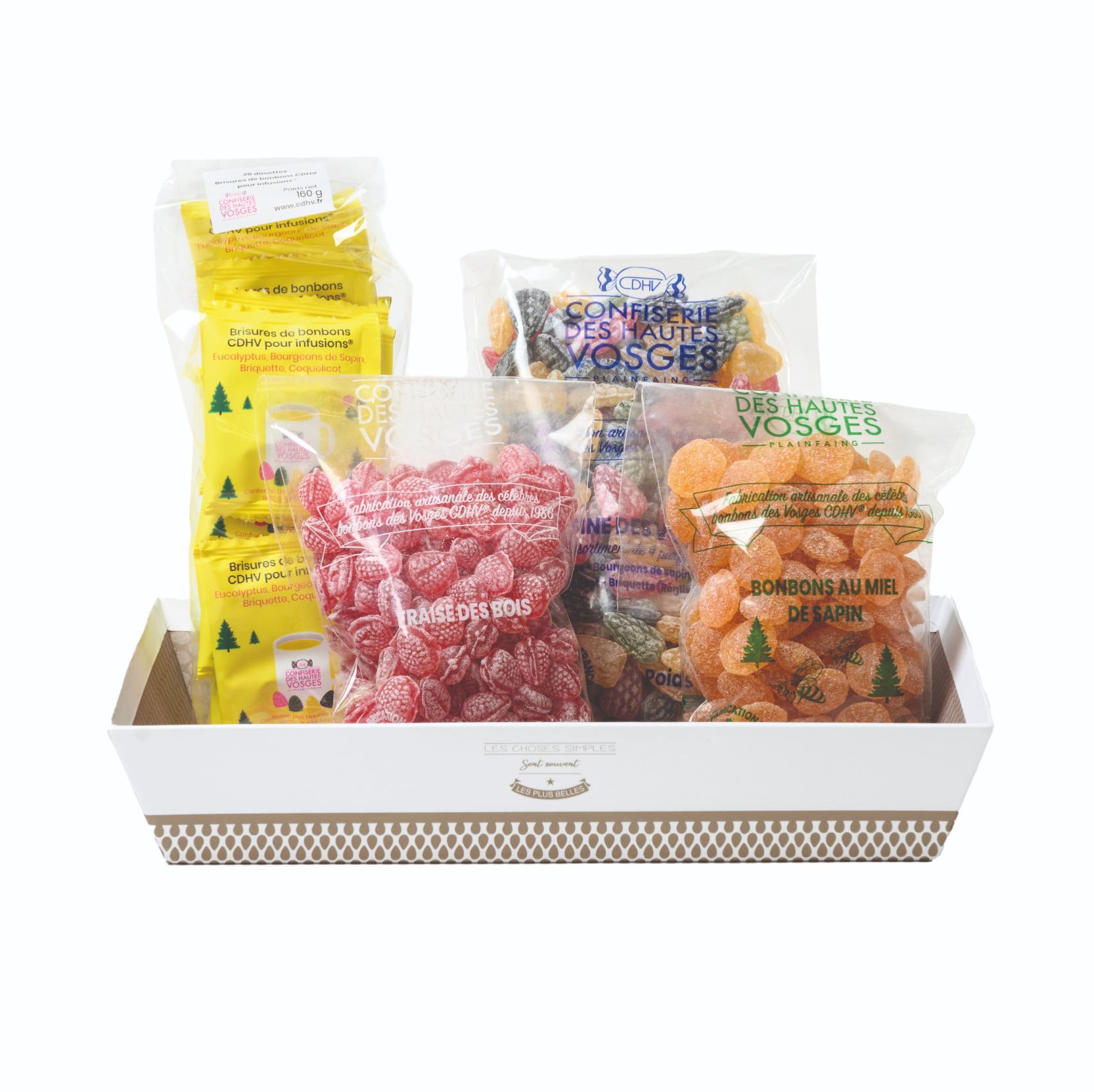 Coffret partage d'amour garni de bonbons des Vosges - Confiserie - CDHV
